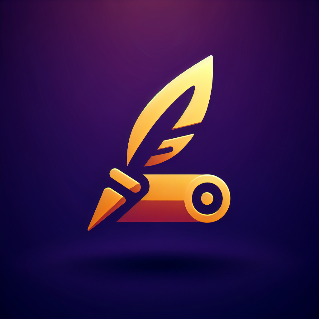 Modern "A Stylized Quill And Scroll" Icon Design | IconGenerate.com