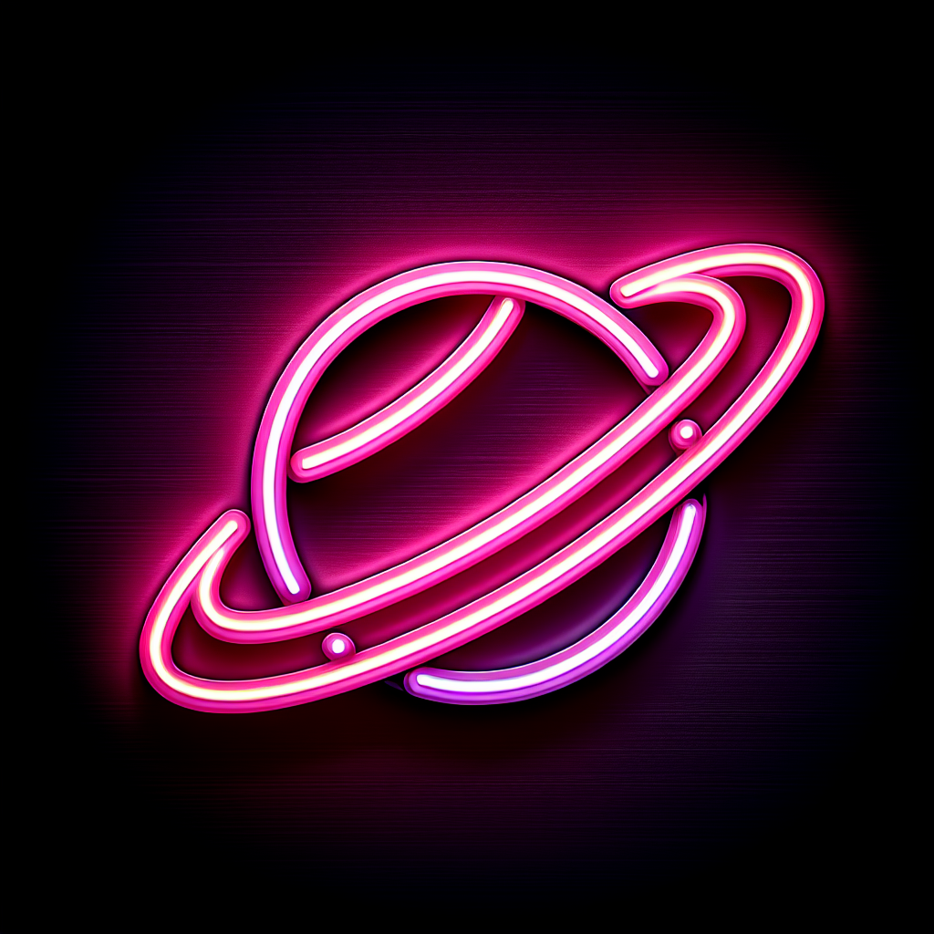 Neon "Saturn" Icon Design | IconGenerate.com