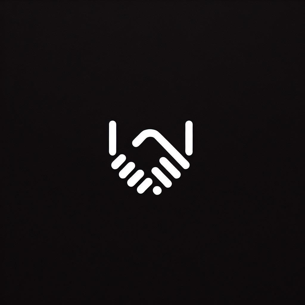 Minimalistic "Two Hands That Meet For A H" Icon Design | IconGenerate.com