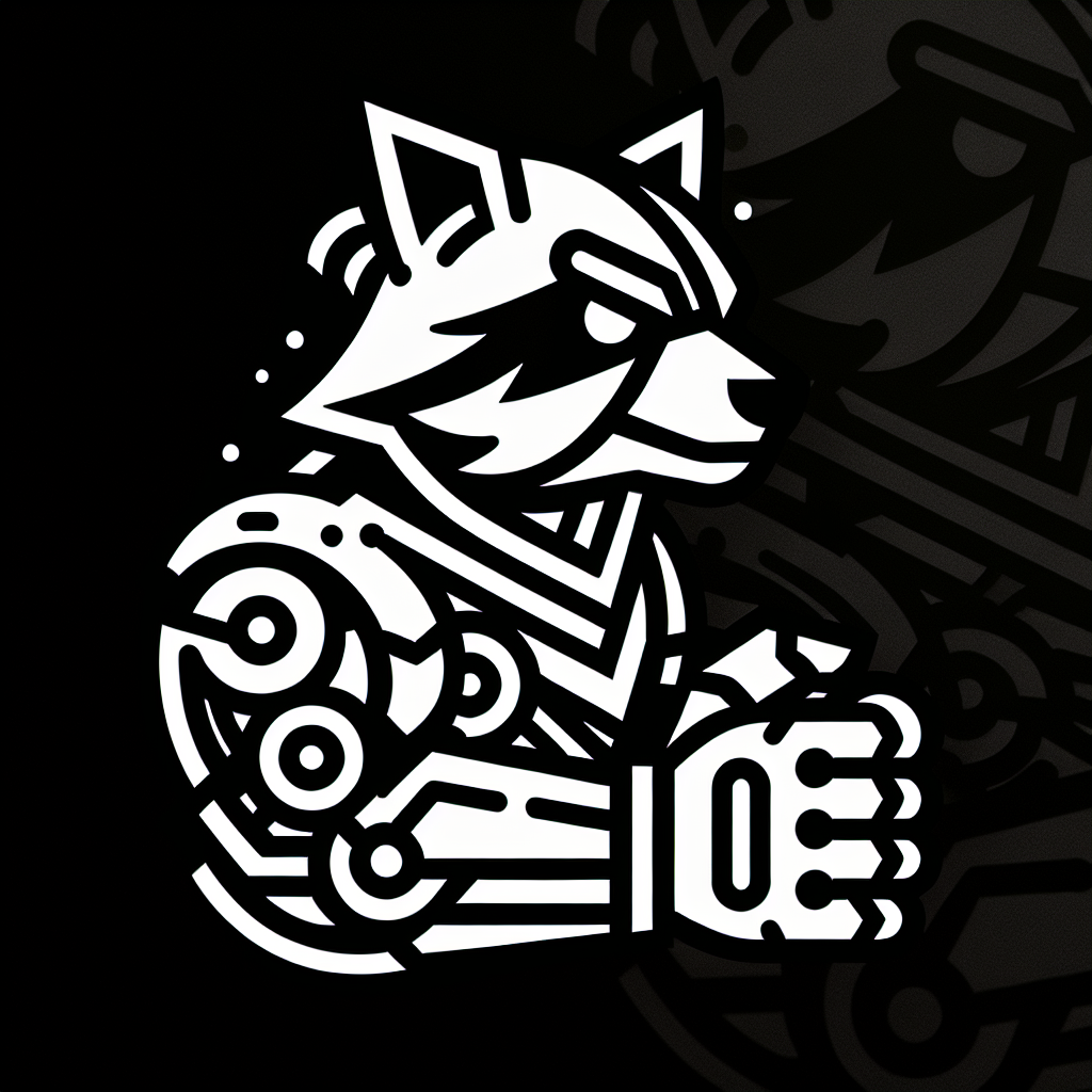 Line Art "A Robotic Raccoon" Icon Design | IconGenerate.com