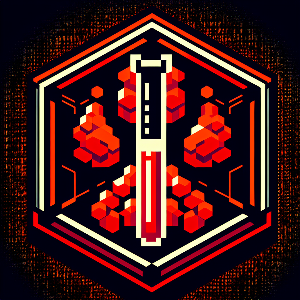 Pixelated "Paw Print With Test Tube In" Icon Design | IconGenerate.com