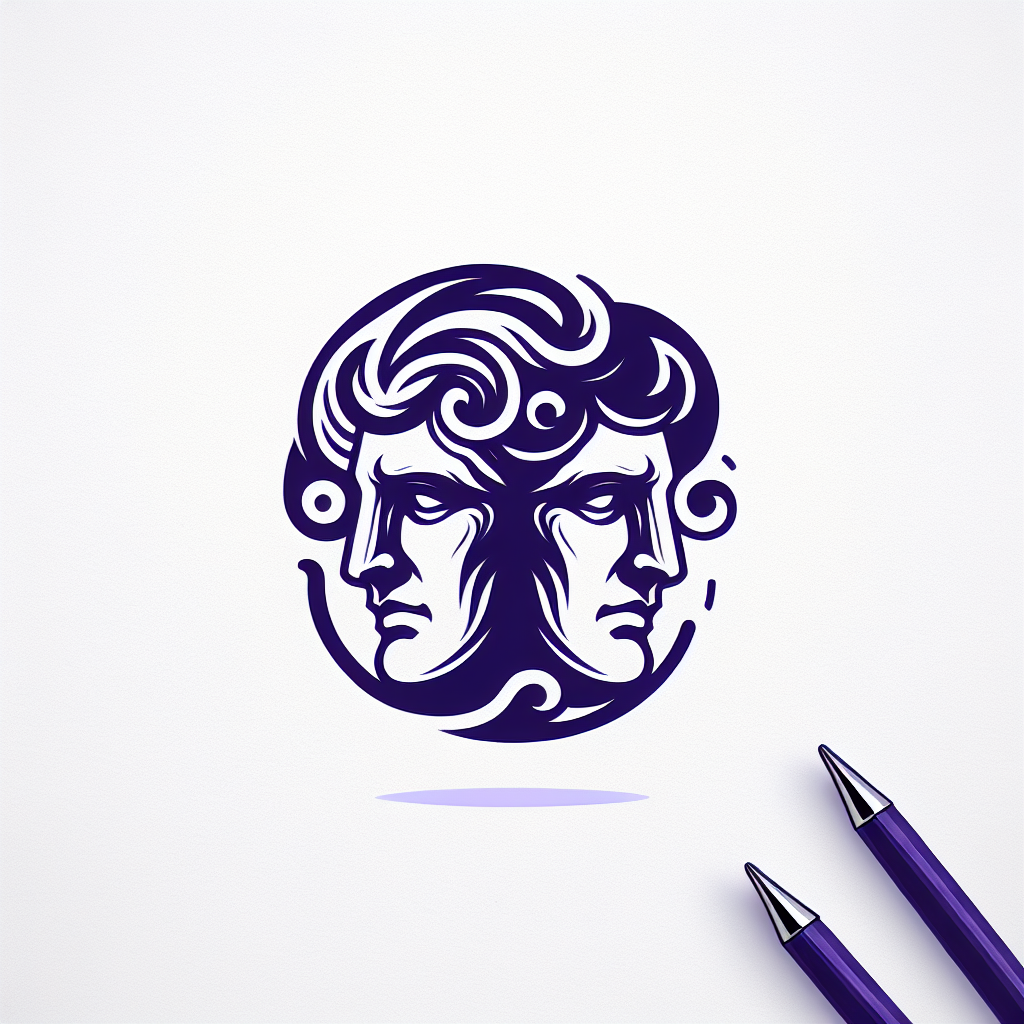 Hand Drawn "Janus With His Two Faces" Icon Design | IconGenerate.com