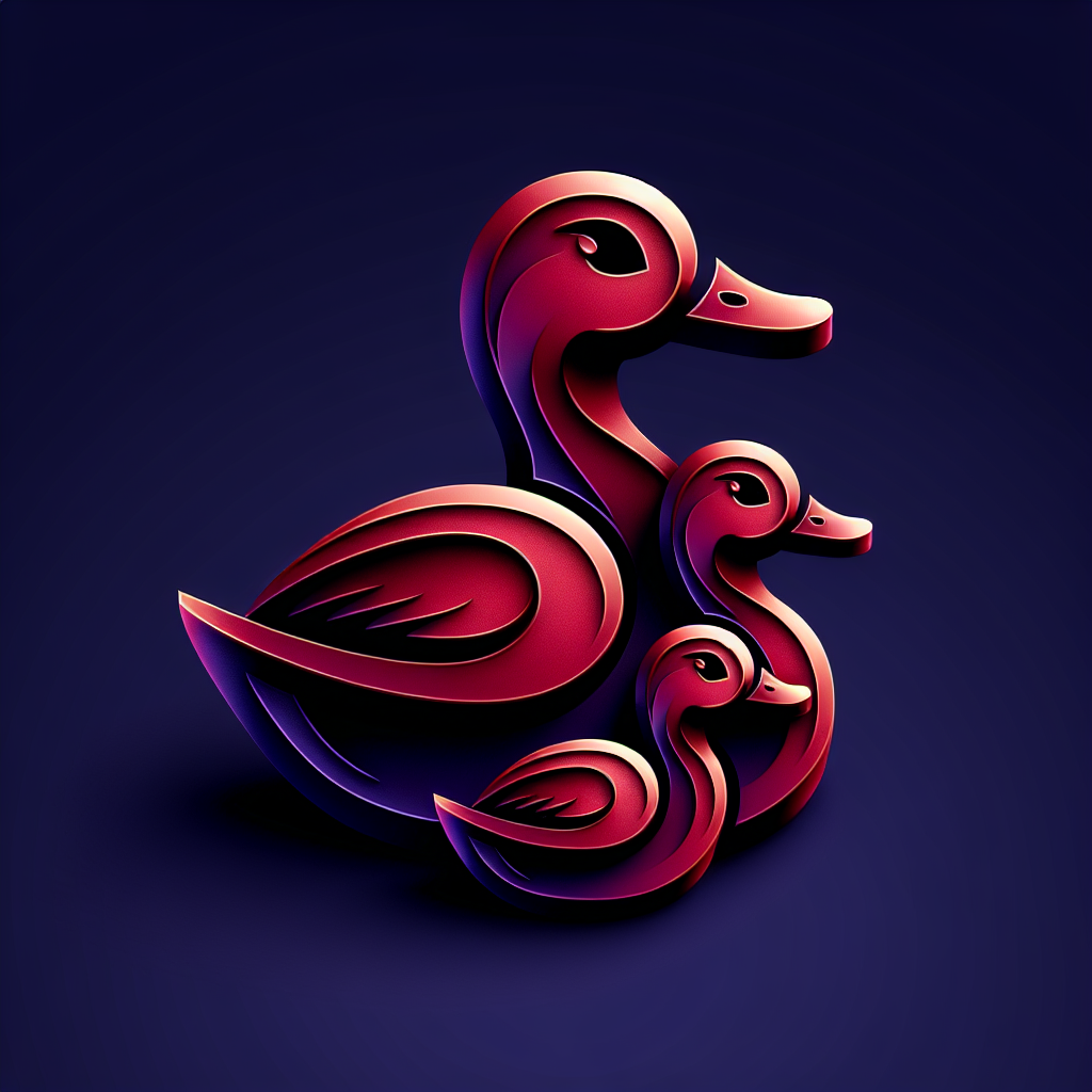 3D "A Duck With Its Ducklings" Icon Design | IconGenerate.com