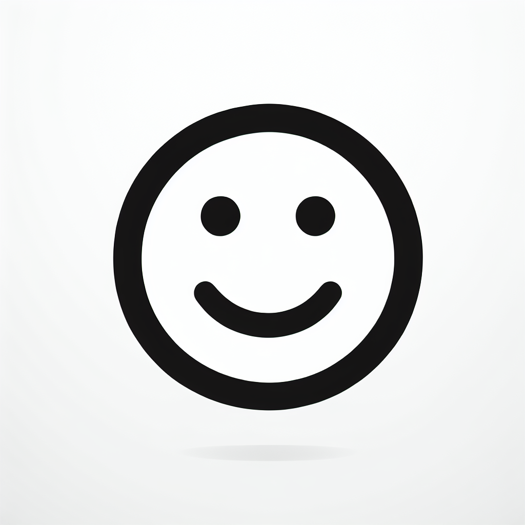 Minimalistic "Smiling Face Which Expresse" Icon Design | IconGenerate.com