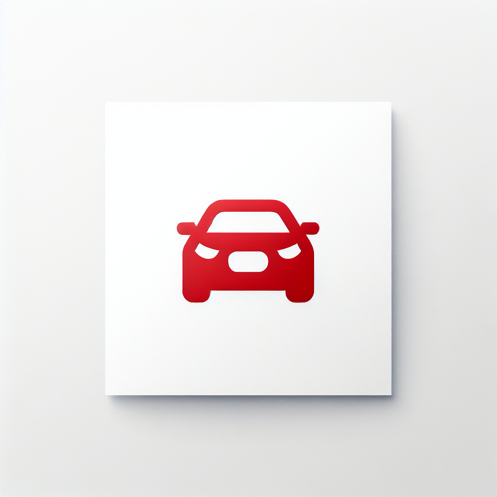 Minimalistic "Front Side Of A Red Car" Icon Design | IconGenerate.com