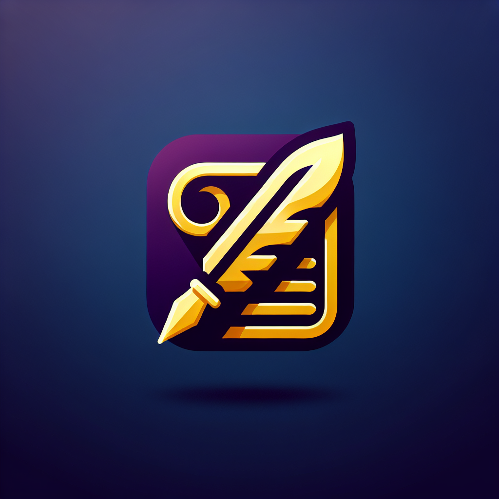 Modern "A Stylized Quill And Scroll" Icon Design | IconGenerate.com