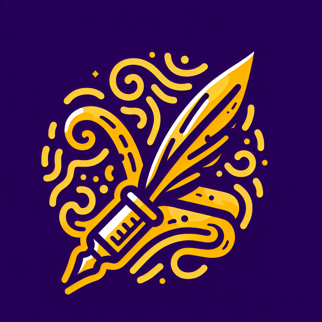 Hand Drawn "A Stylized Quill And Scroll" Icon Design | IconGenerate.com