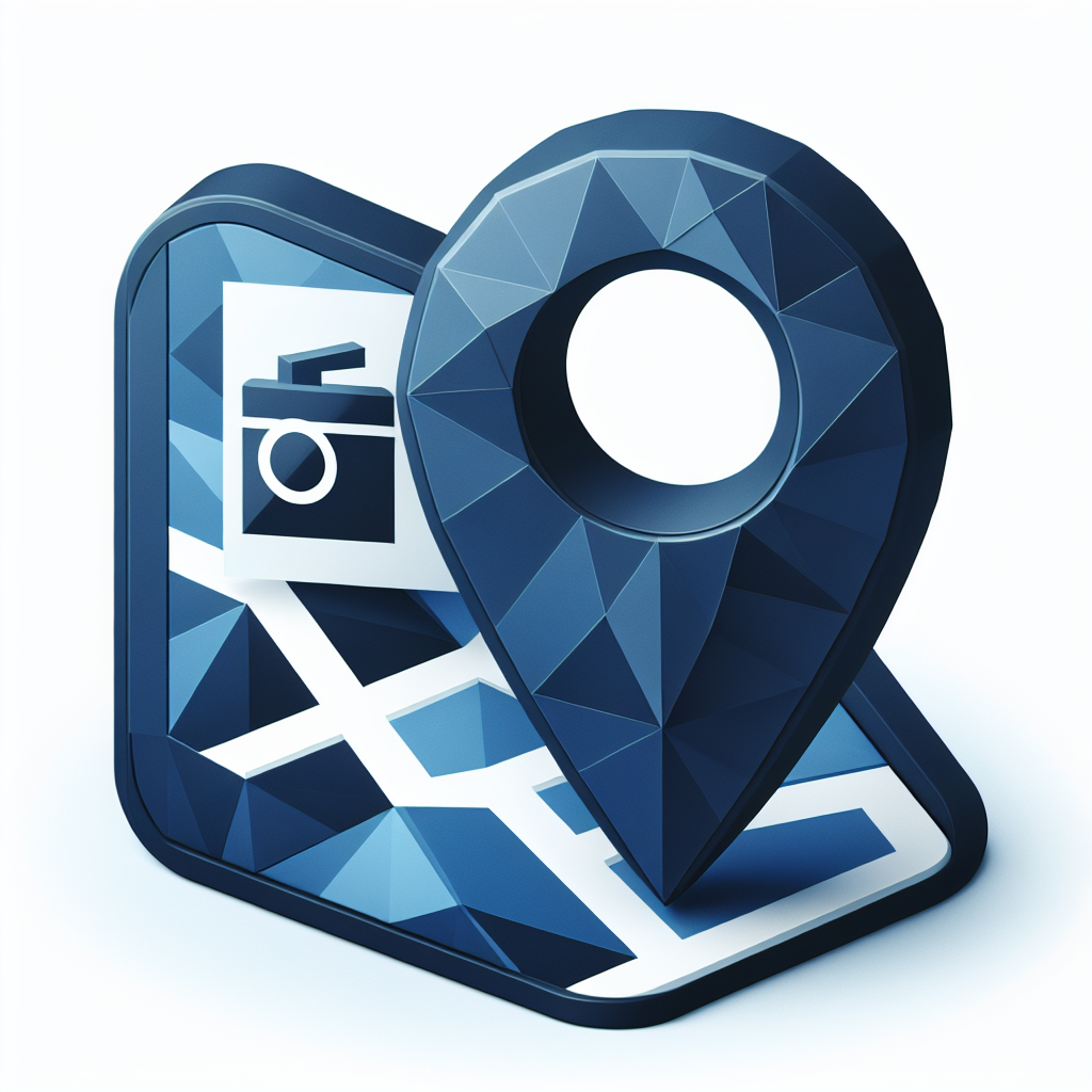 Polygonal "A Map With A Marker And A P" Icon Design | IconGenerate.com