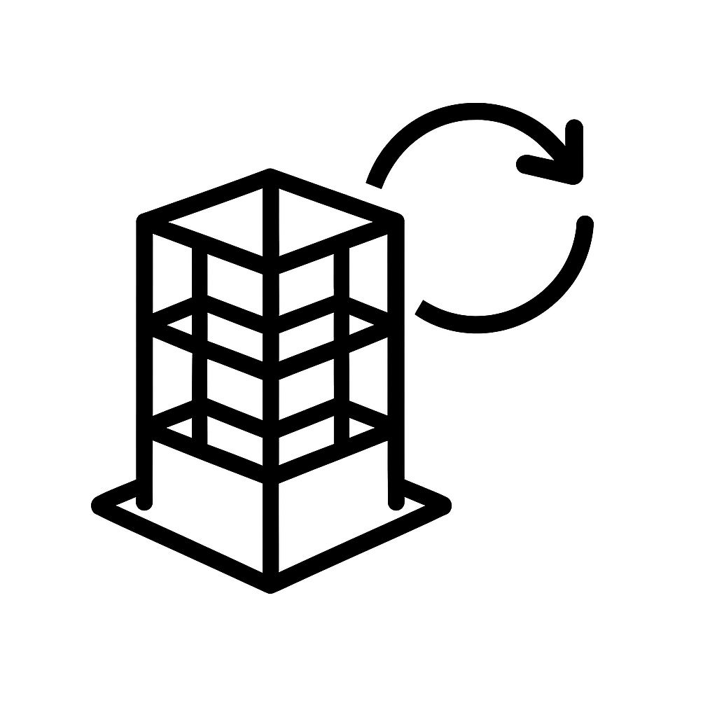 Minimalistic "Update Building Structural " Icon Design | IconGenerate.com