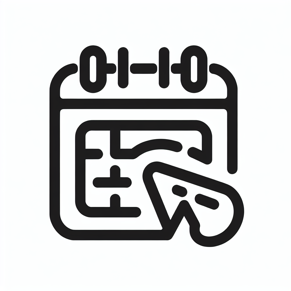 Line Art "A Calendar With A Mouse Cli" Icon Design | IconGenerate.com