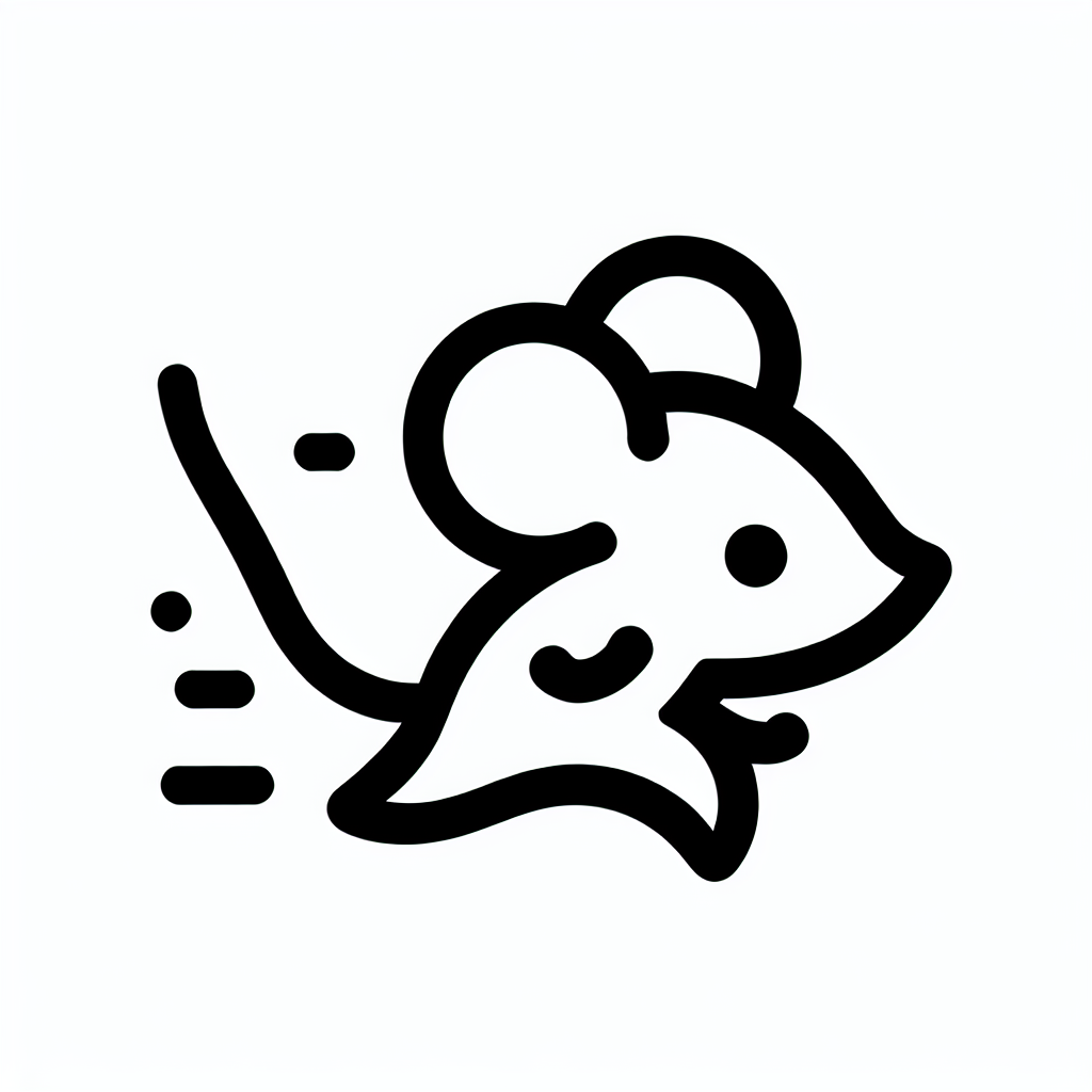 Line Art "A Cute Mouse Running To The" Icon Design | IconGenerate.com