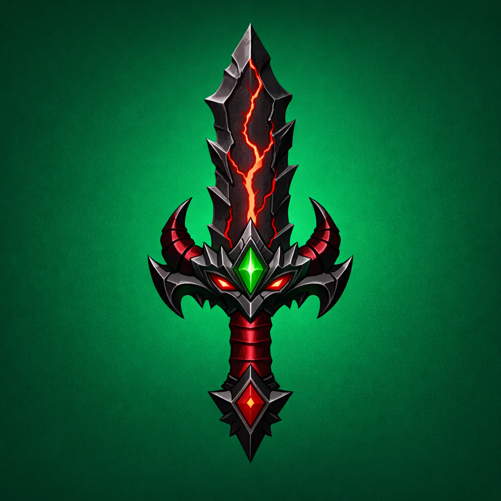 3D "A Dark Menacing Sword With " Icon Design | IconGenerate.com