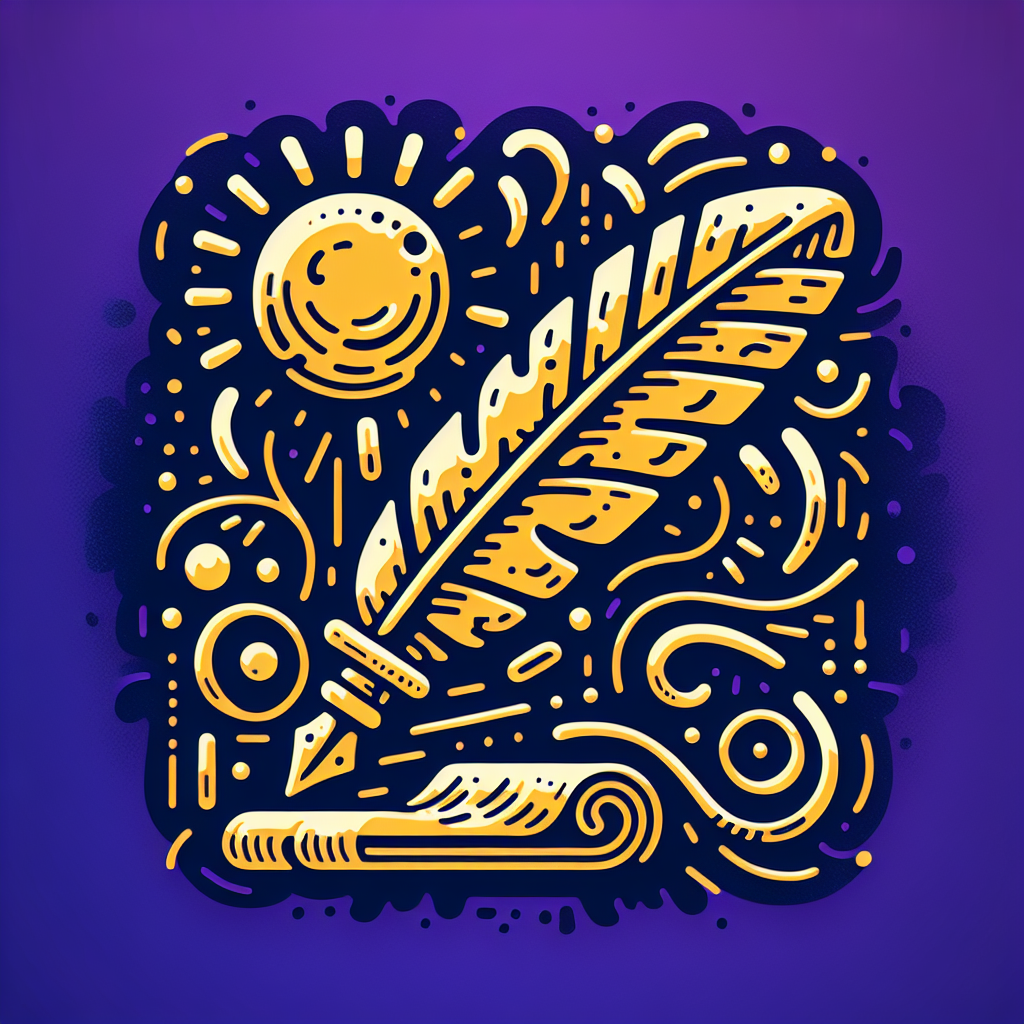 Hand Drawn "A Stylized Quill And Scroll" Icon Design | IconGenerate.com