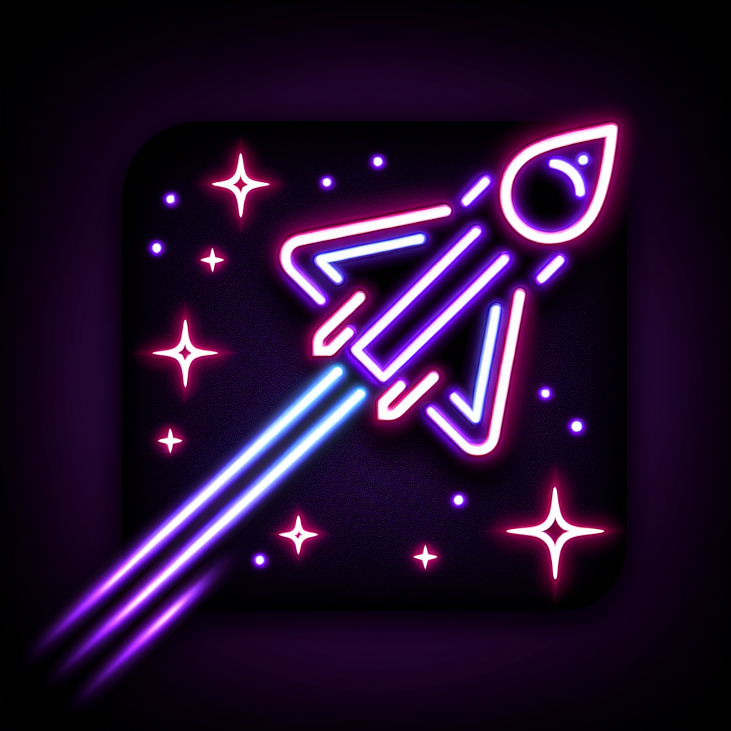 Neon "Spaceship Firing A Laser Be" Icon Design | IconGenerate.com