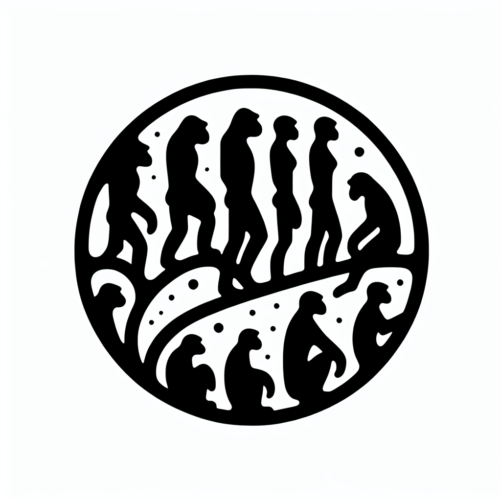 Line Art "Silhouettes Of Primates To " Icon Design | IconGenerate.com
