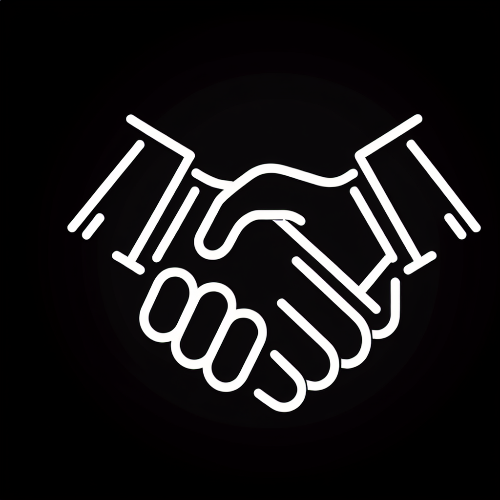 Line Art "Two Hands That Meet For A H" Icon Design | IconGenerate.com